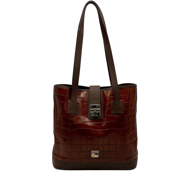 Dooney & Bourke | Bags | Dooney Bourke Brown Croc Embossed Leather Nile Shopper Tote | Poshmark